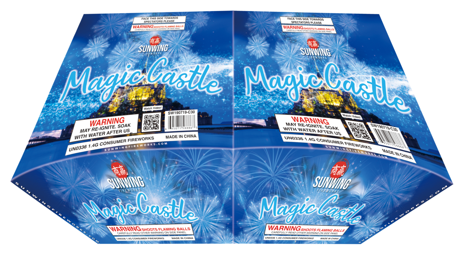 A 2 cake finale set, designed to be shot together. Red to white strobe ...